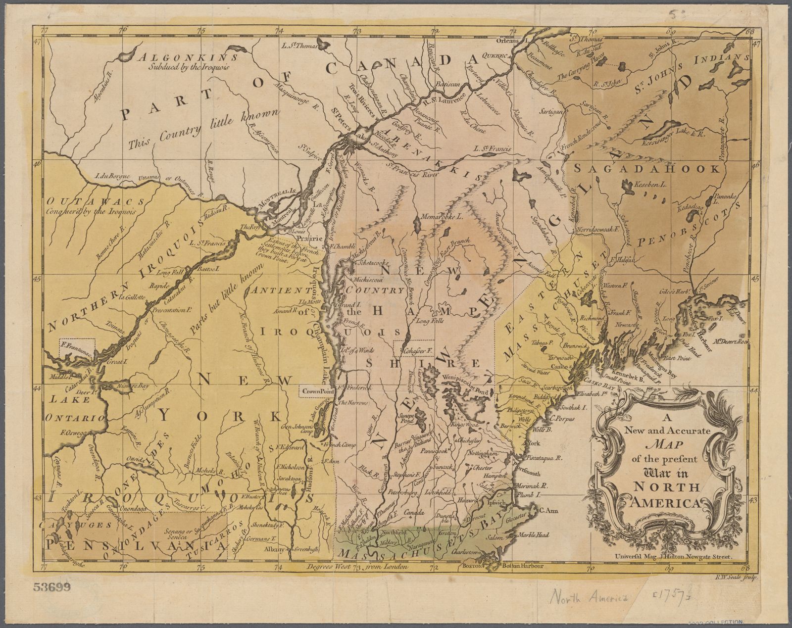 Map of the Present War in North America, 1757