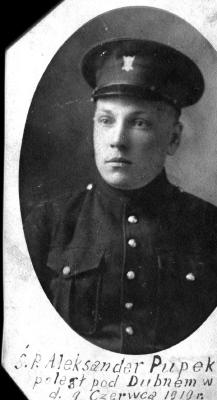 Aleksander Pupek, World War I, c. 1917