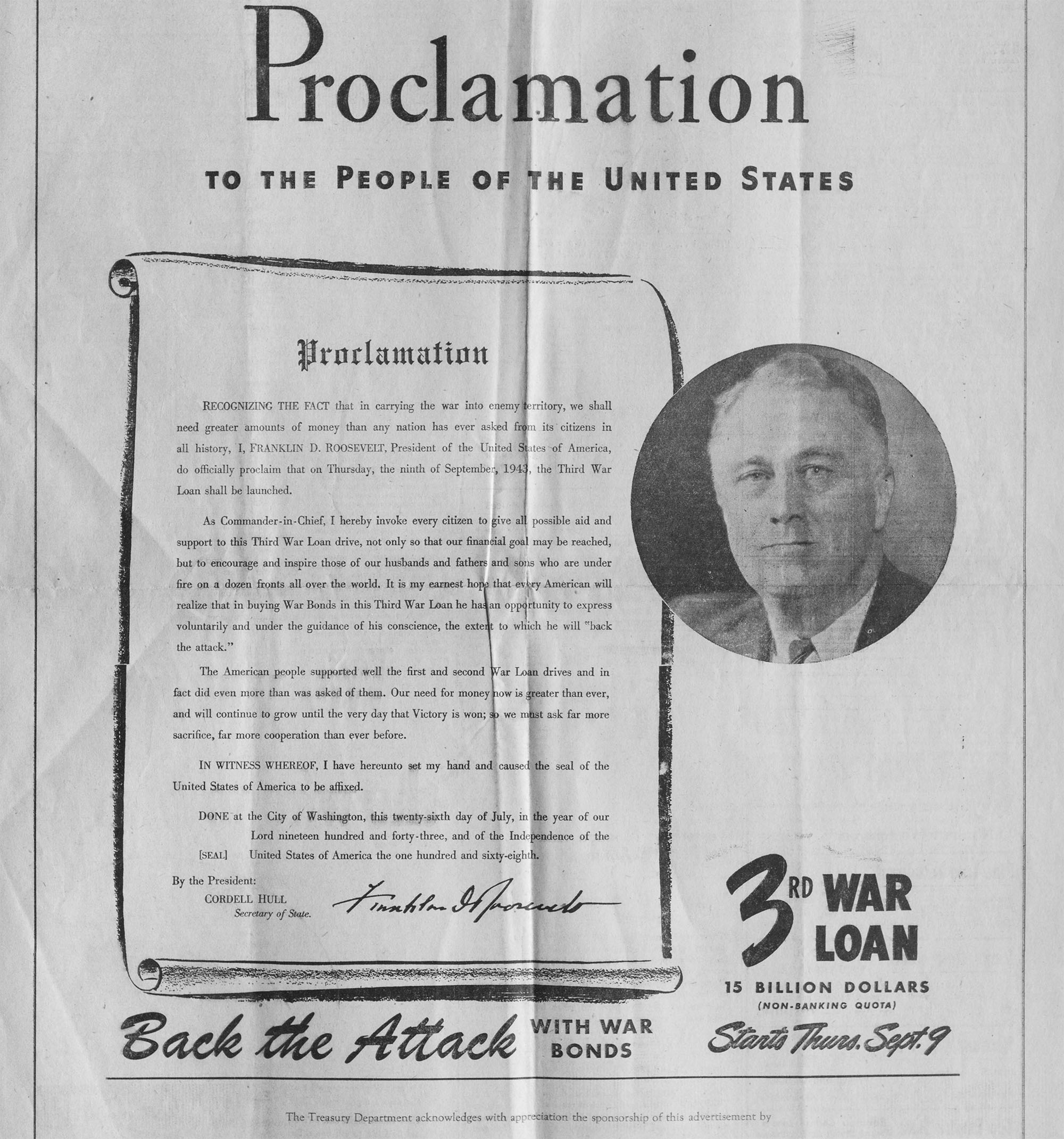 Proclamation to the People: Roosevelt.