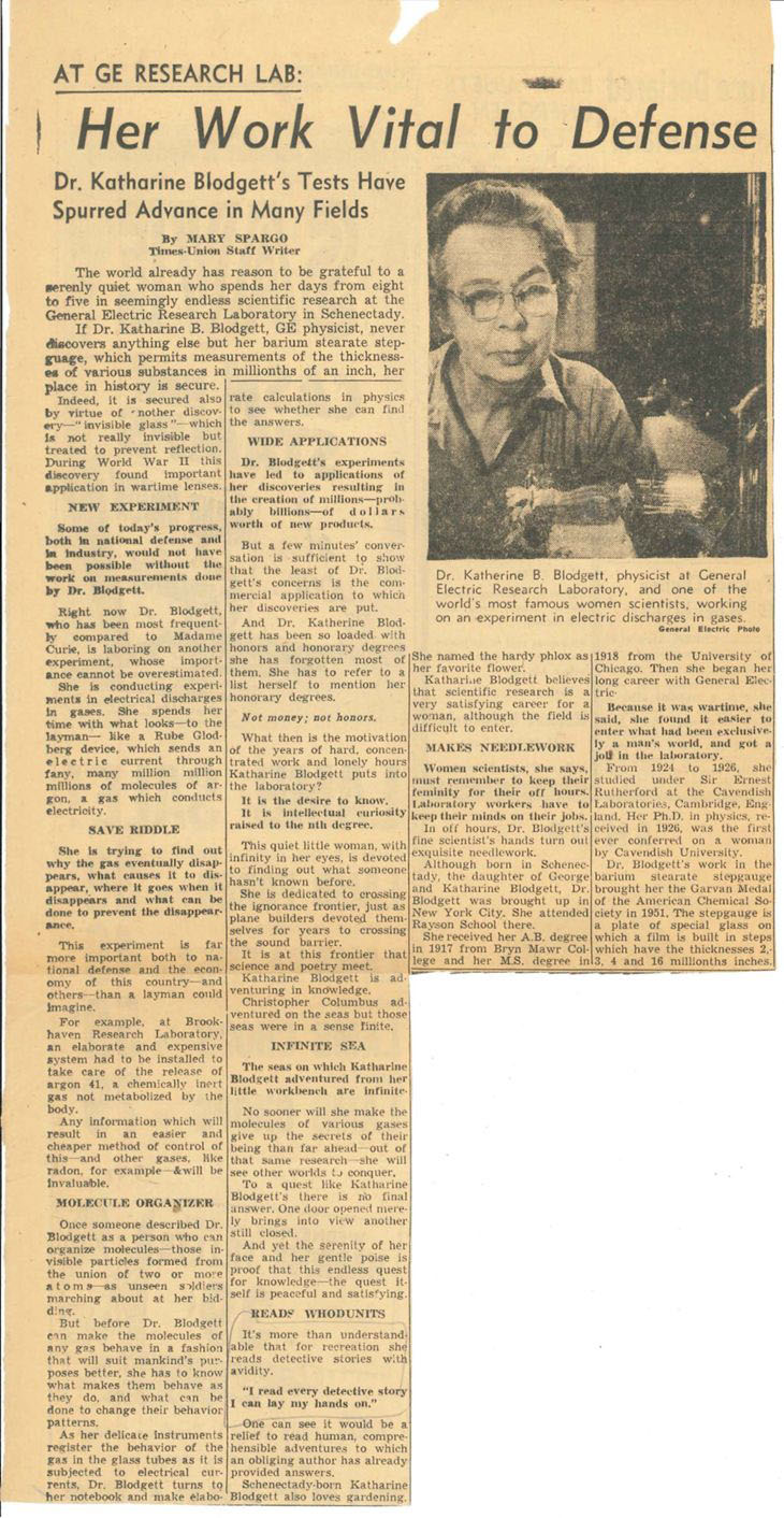 Katharine Blodgett: STEM Pioneer :: Consider The Source Online