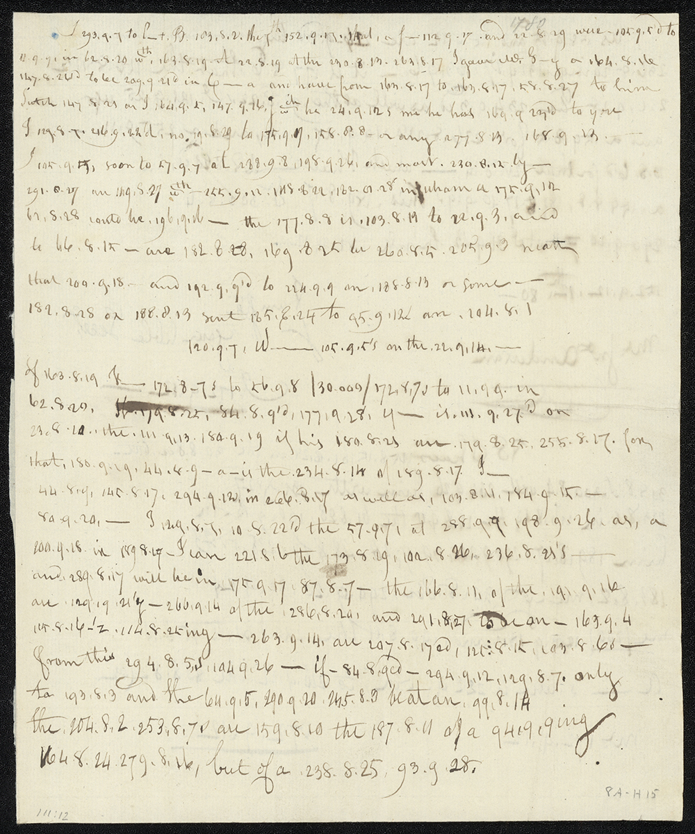 Letter. Benedict Arnold to John André in code, July 12, 1780