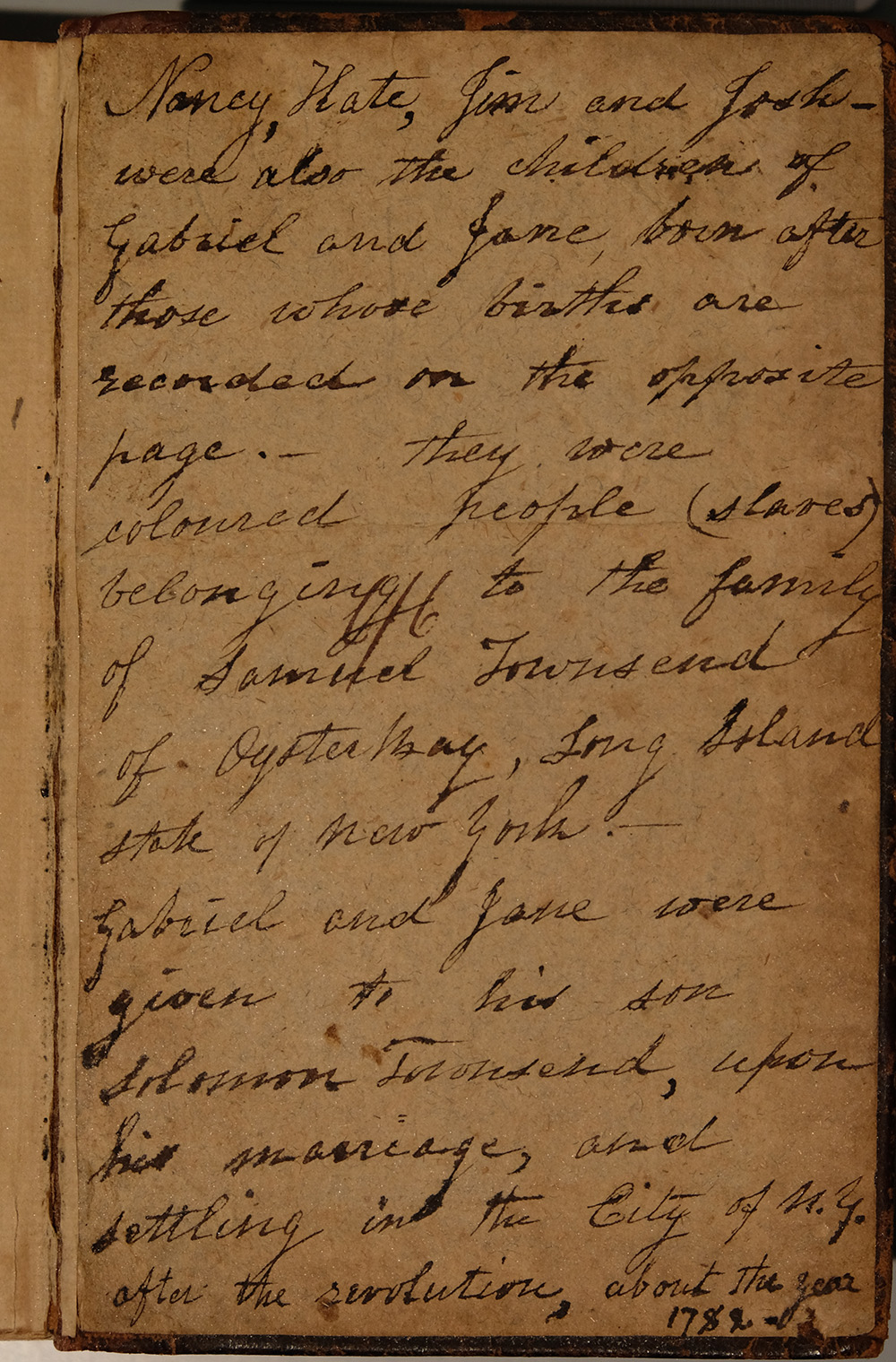 Bible with inscriptions of people enslaved by Samuel Townsend