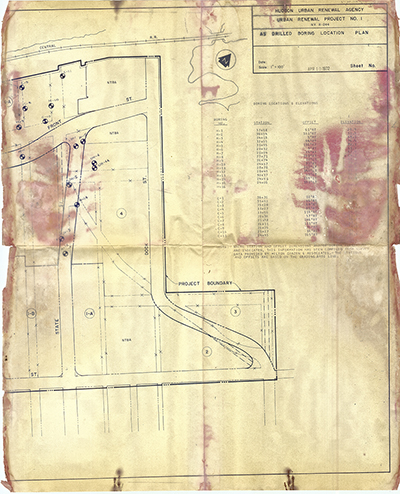 Boring locations for Urban Renewal Project No. 1