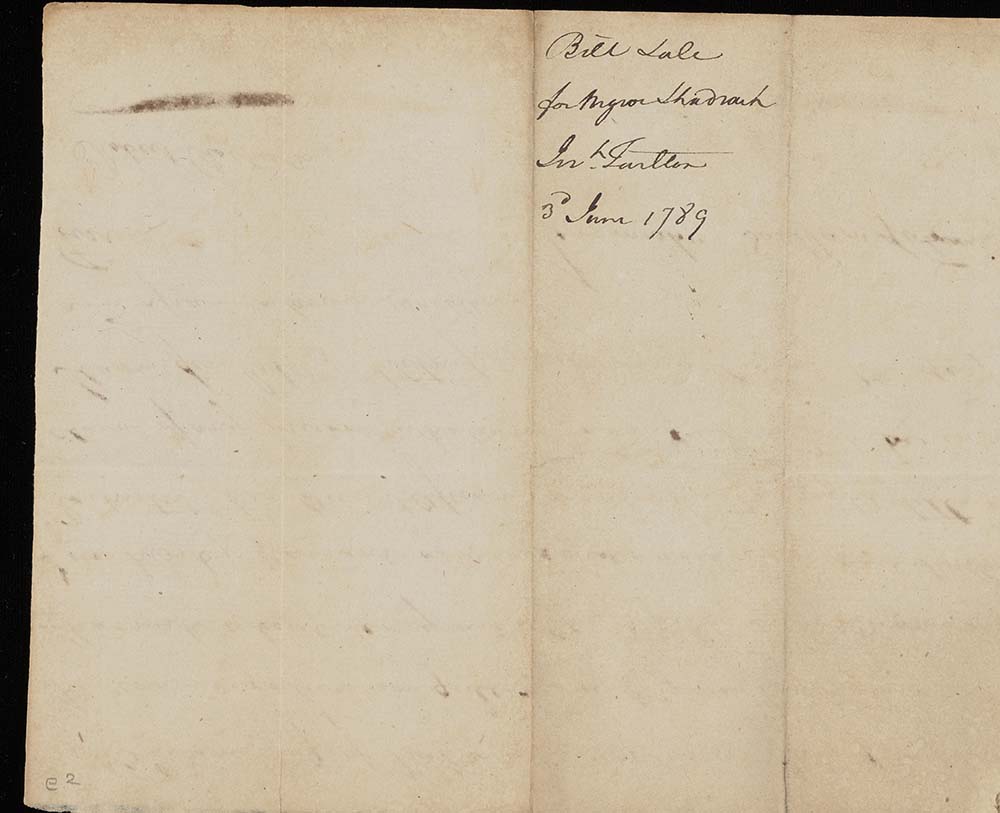 Bill of sale for "a negro boy named Shadrach about ten years old" to ...