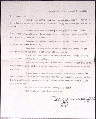 Letter to Marjorie Walker August 14, 1932