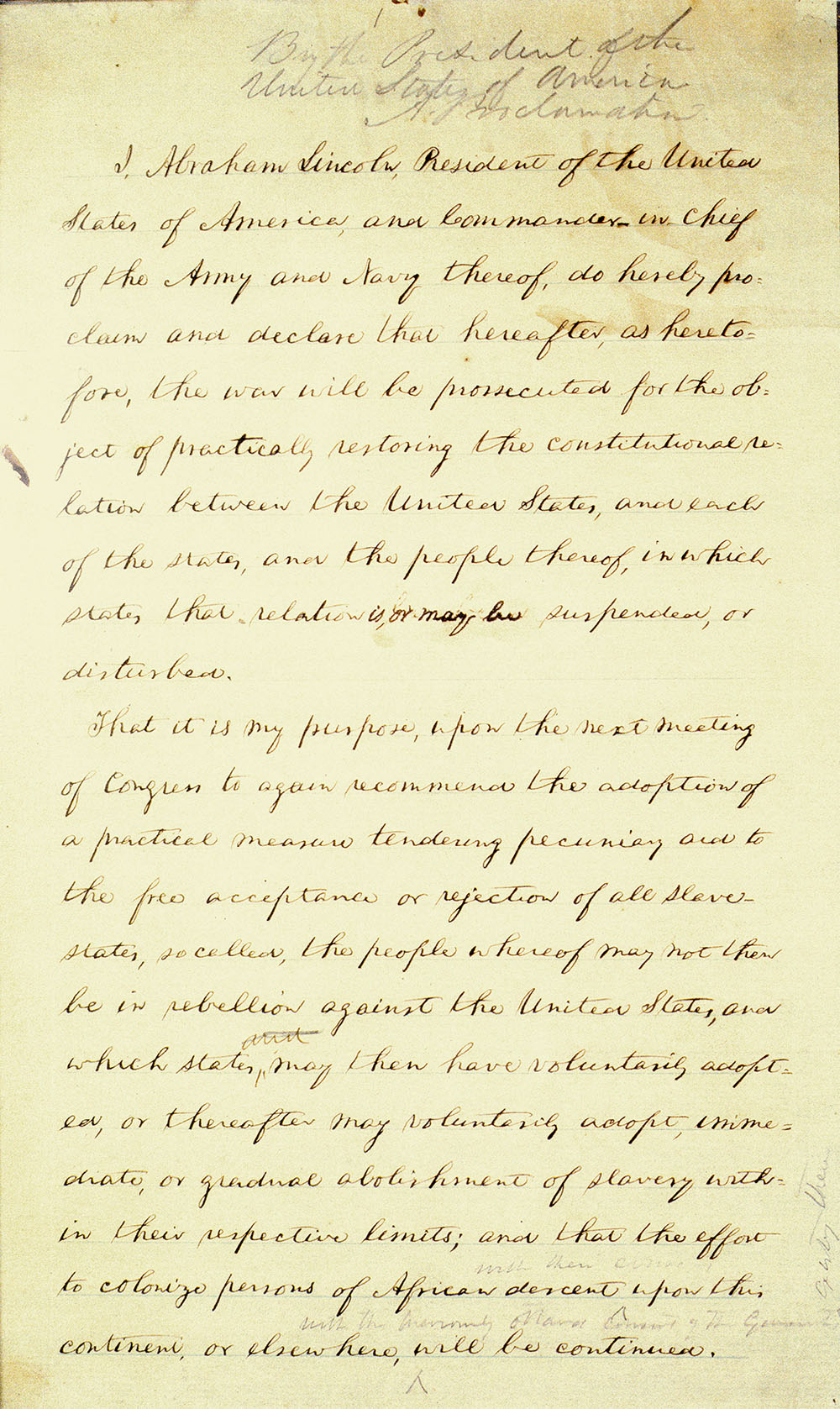 Preliminary Emancipation Proclamation