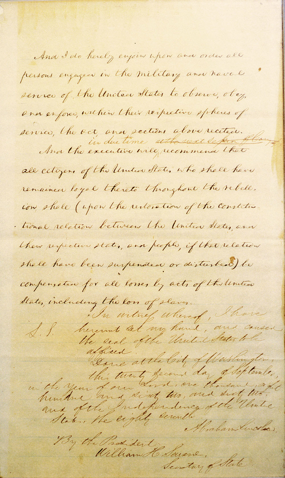 Preliminary Emancipation Proclamation