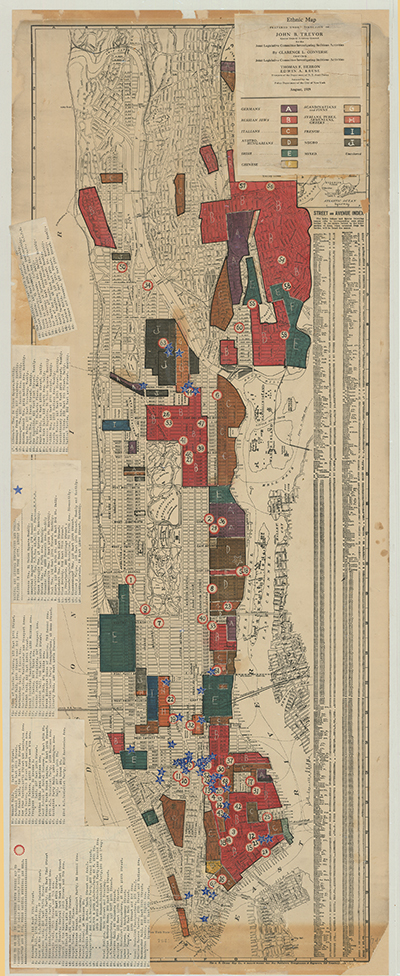 Ethnic Map of Manhattan and the Bronx Prepared for the Lusk Committee