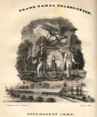 Erie Canal Celebration Rope Makers Arms Engraving, 1825
