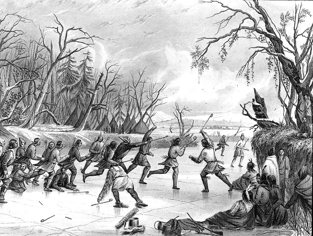 Drawing of Native Americans Playing Ball Game on the Ice, n.d.