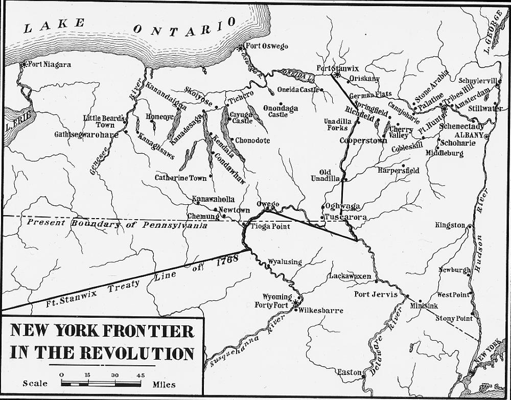 Map of New York, American Revolution, Sullivan and Clinton Campaign, 1912